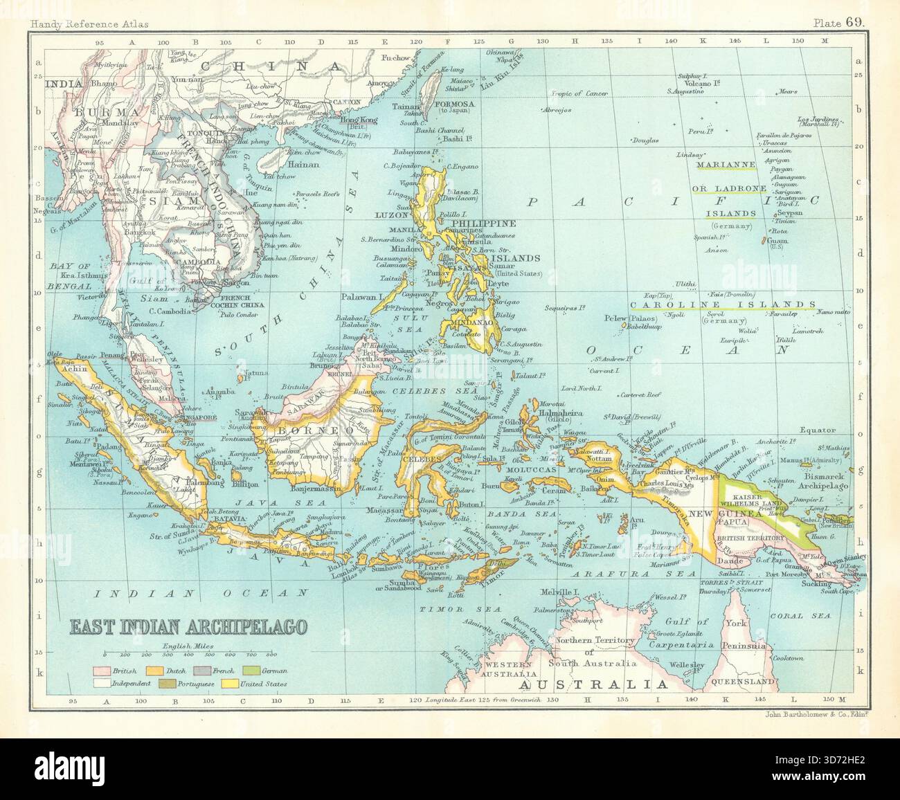 East Indian archipelago. Philippines Indonesia. Dutch East Indies 1909 ...