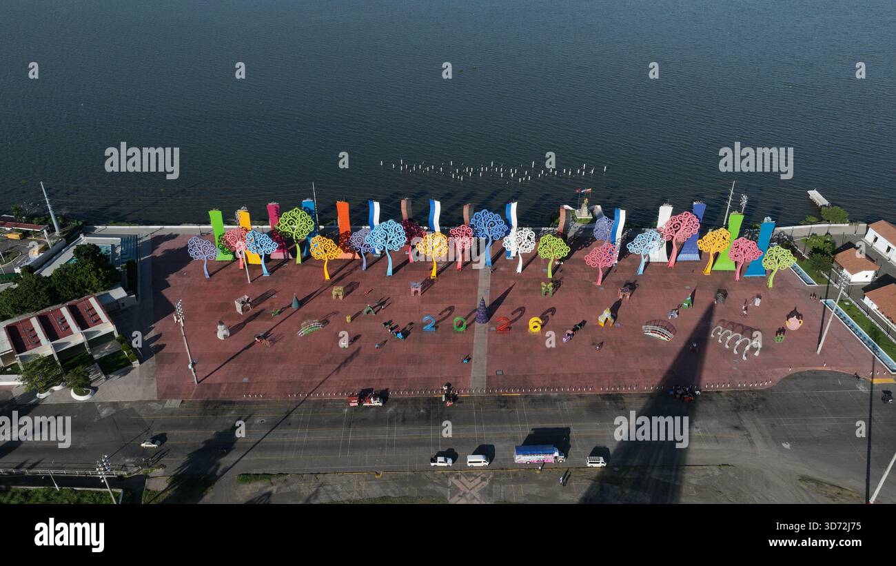 (251123) -- MANAGUA, Nov. 23, 2025 (Xinhua) -- This aerial drone photo ...