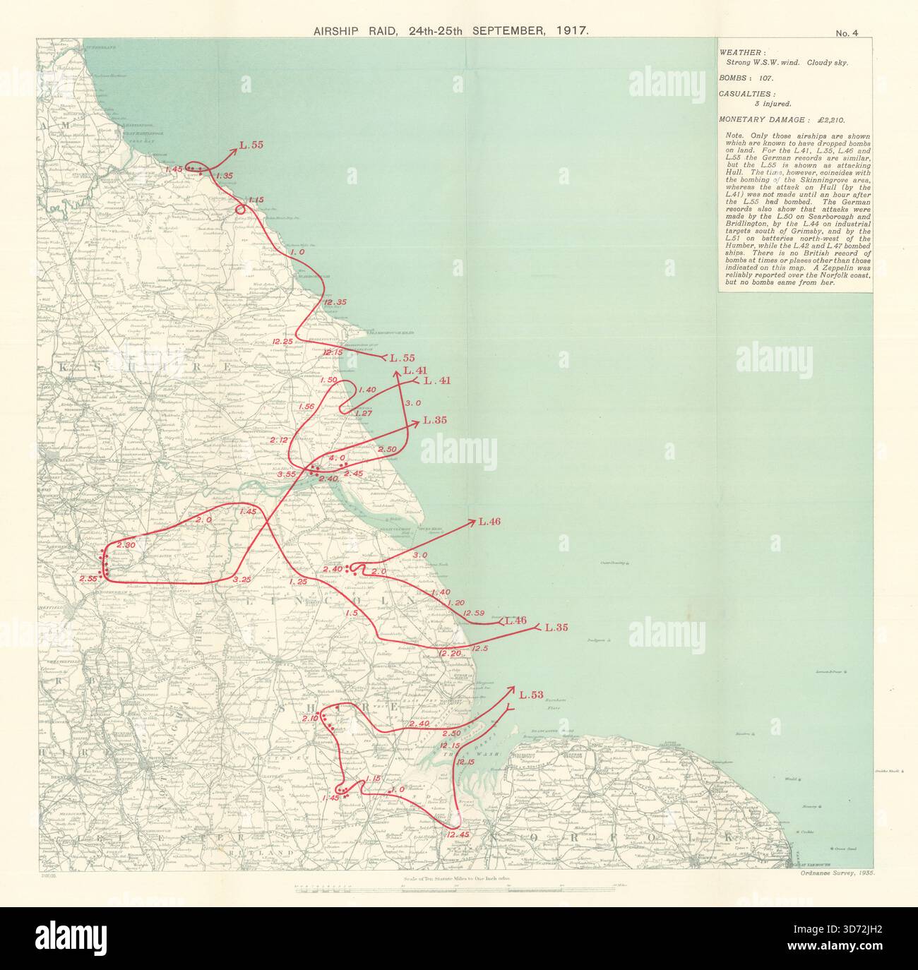 WW1 German Airship Raid 24–25 Sept 1917 Yorkshire Lincolnshire Hull ...