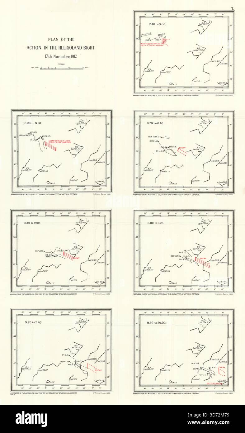 Second Battle of Heligoland Bight 17 November 1917. North Sea. WW1 1931 ...