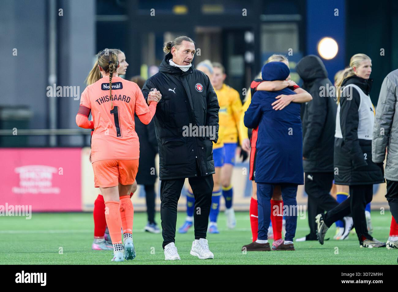 Broendby, Denmark. 22nd, November 2025. Head coach Steen Gravgaard of ...