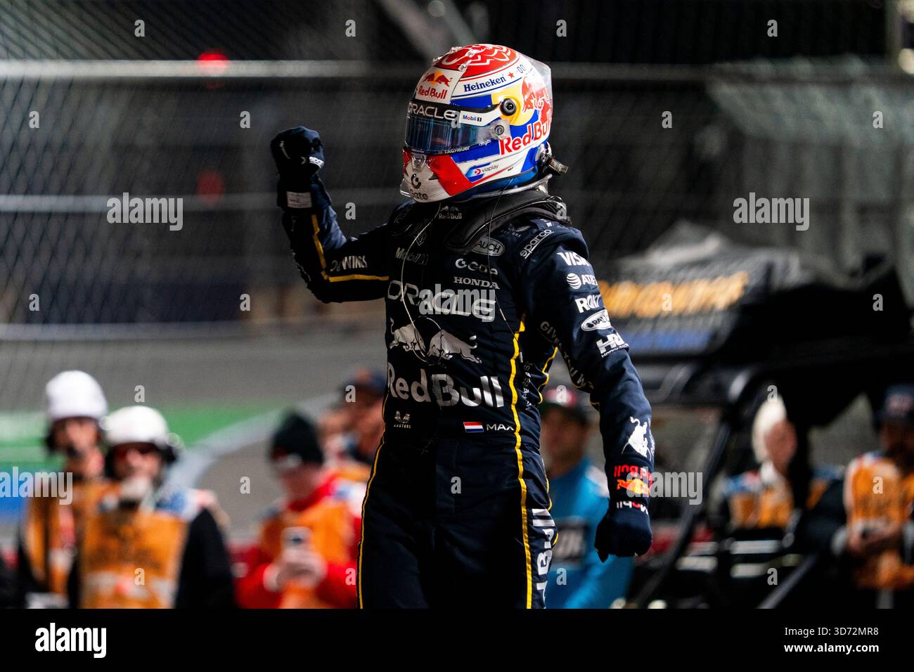 Dutch Formula One driver Max Verstappen of Red Bull Racing celebrates ...