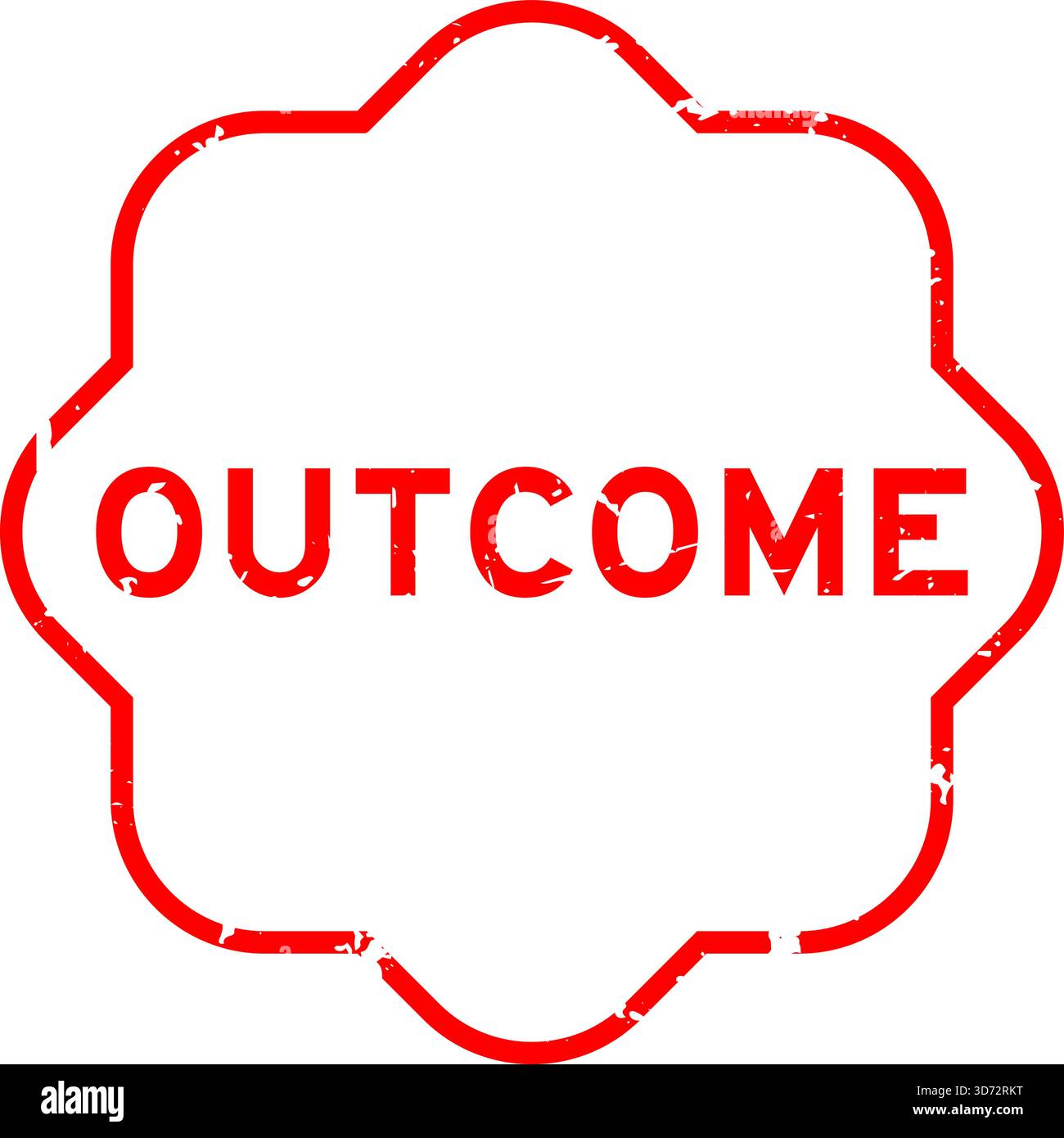 Grunge red outcome word rubber seal stamp on white background Stock ...
