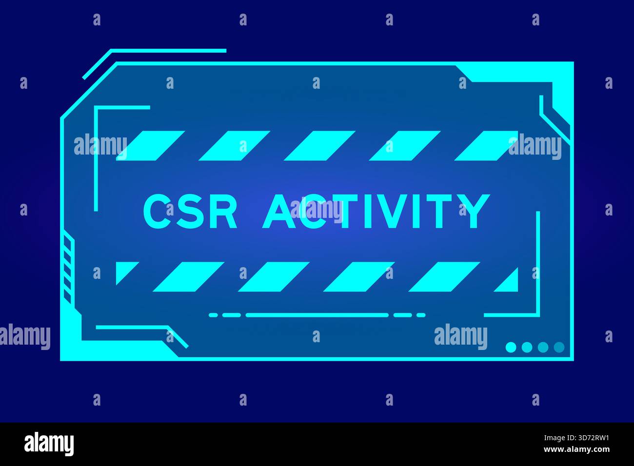 Blue color of futuristic hud banner that have word CSR (Abbreviation of ...