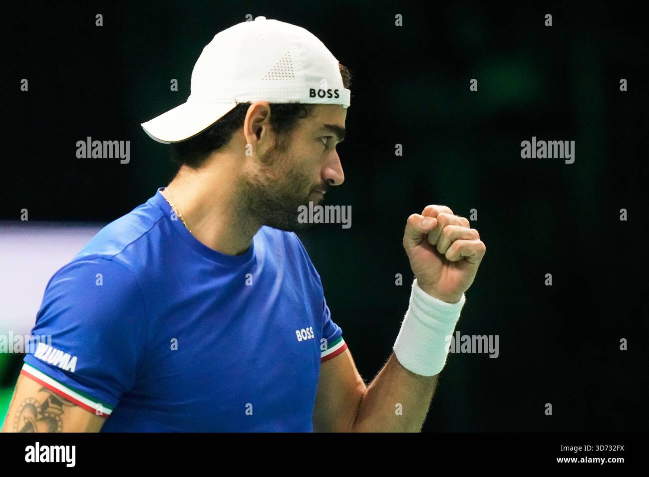 Italy's Matteo Berrettini celebrates after winning a point against ...