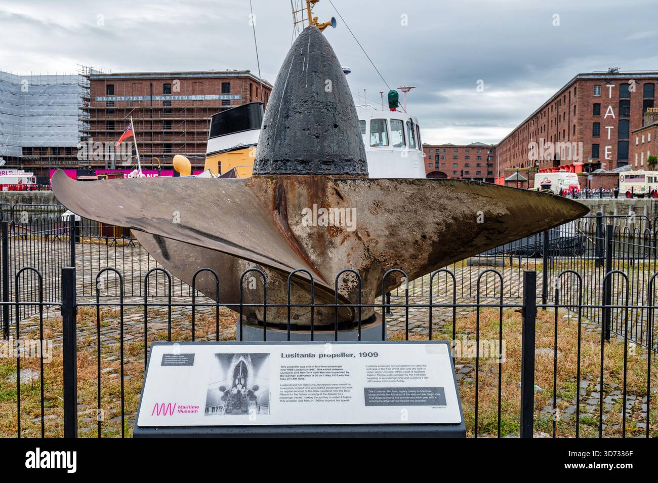 Liverpool, UK- July 18, 2025; The propeller of the 1909 Lusitania ship ...