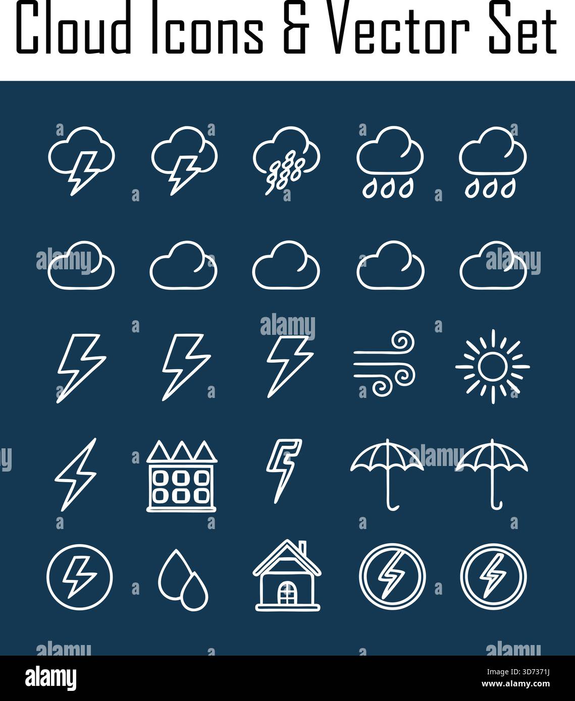 Illustration cloud hosting icons Stock Vector Images - Alamy