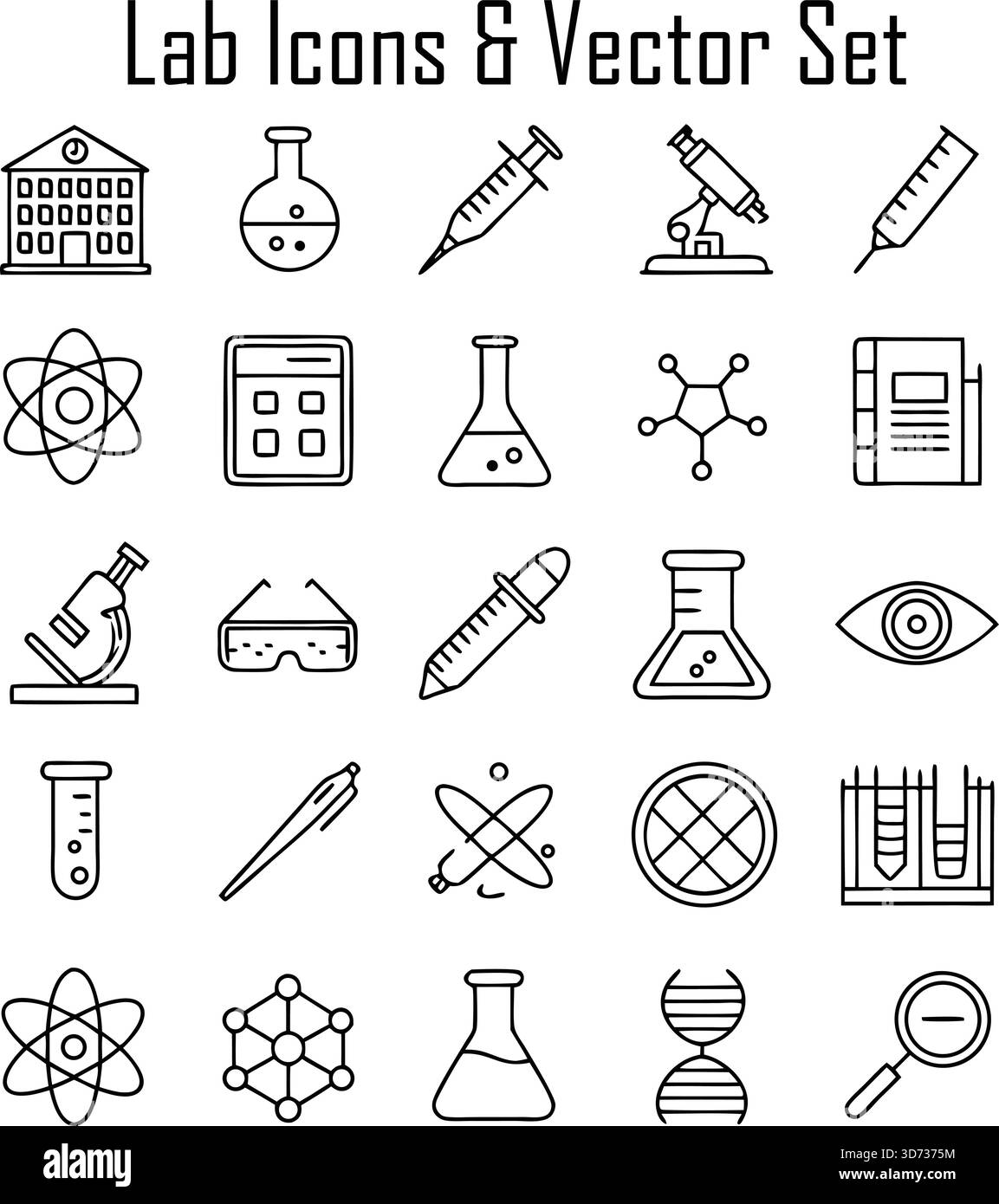 Scientific research icons laboratory Stock Vector Images - Alamy