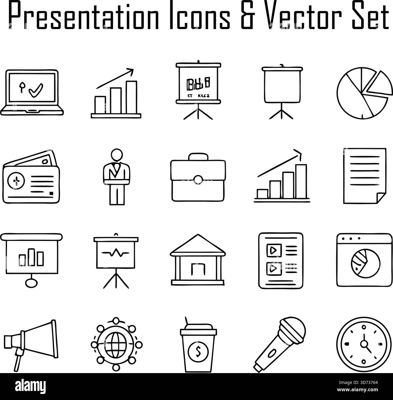 Presentation Icons and Vector Set – Business, Office, Analytics, Charts ...