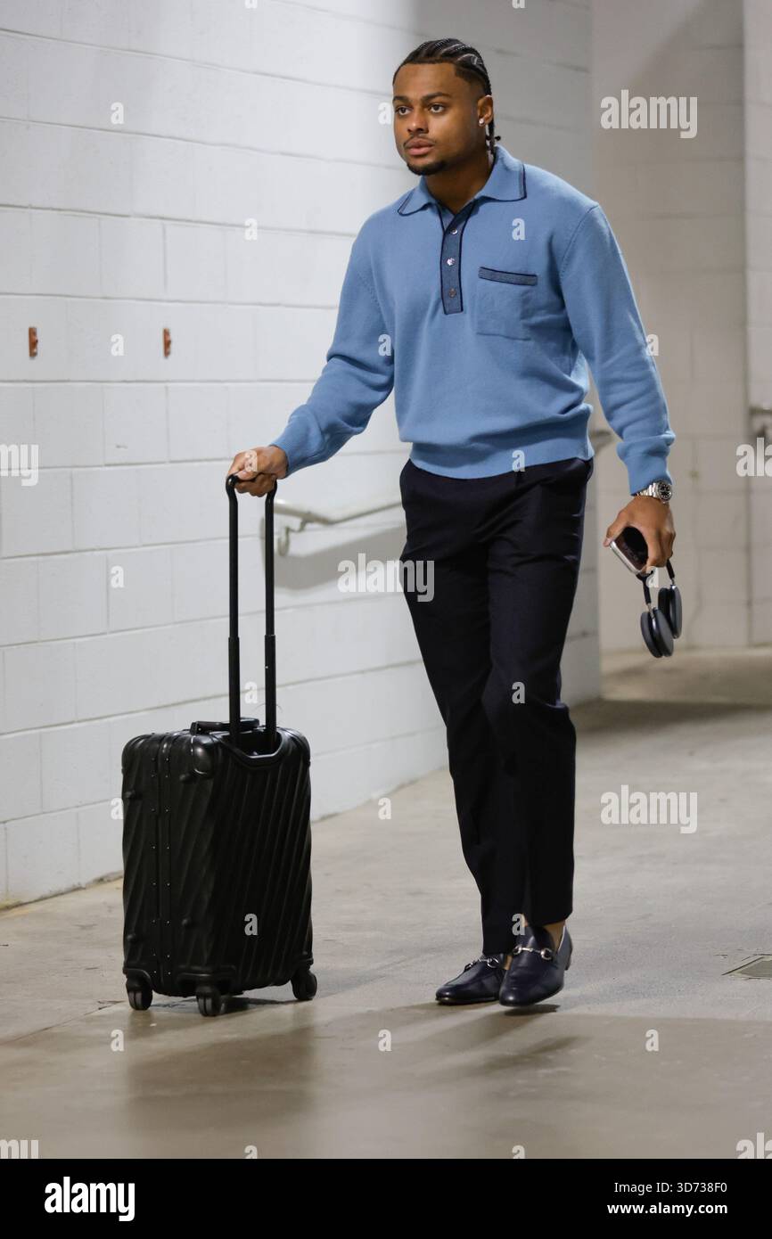 Seattle Seahawks safety Coby Bryant arrives at Nissan Stadium prior to ...