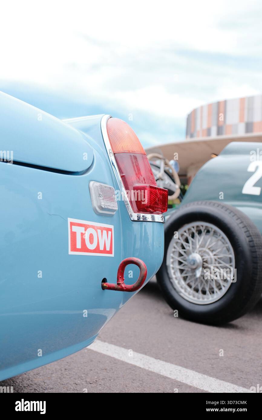 Vintage Race Car Rear Detail With Tow Hook Stock Photo - Alamy