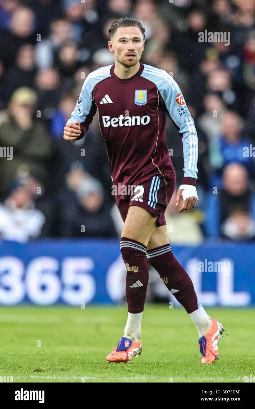 Matty Cash of Aston Villa during the Premier League match Leeds United ...