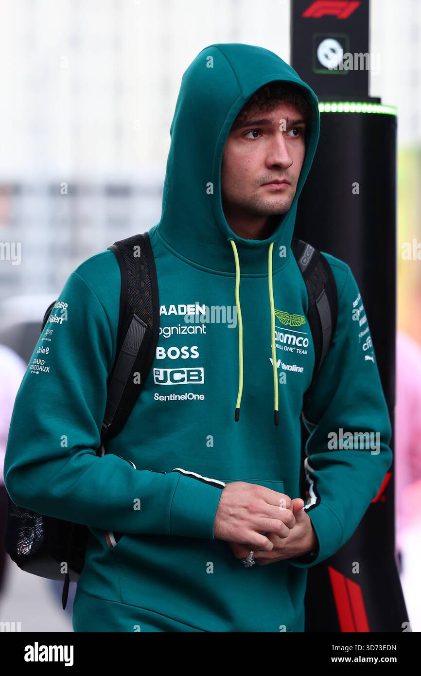 Aston Martin reserve driver Felipe Drugovich during the Las Vegas GP ...