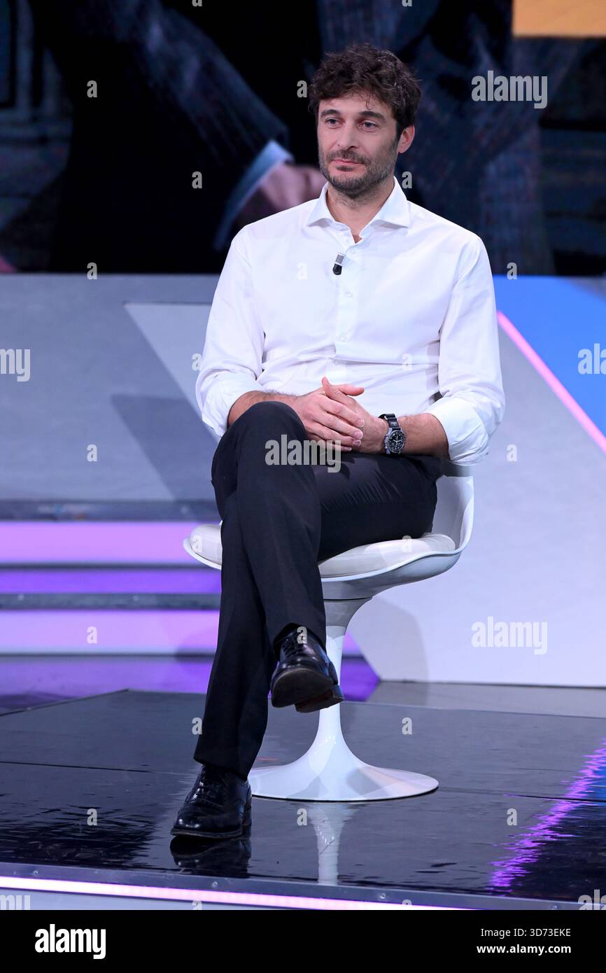 Milan, TV Show "TV Talk", Rai 3 - Lino Guanciale Stock Photo - Alamy