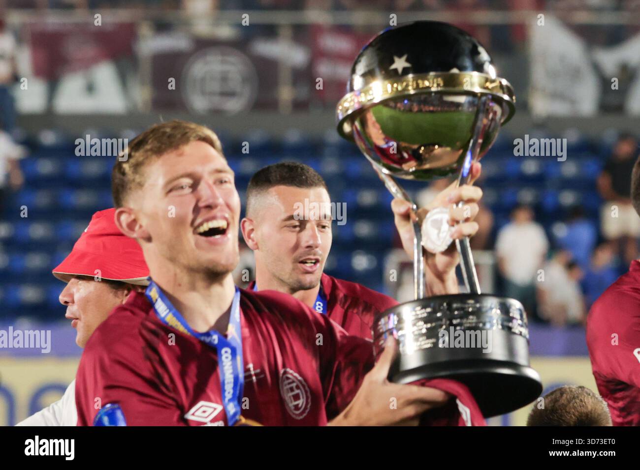 Paraguay.Asuncion 22th Nov 2025: Rodrigo Castillo of Lanus celebrating ...