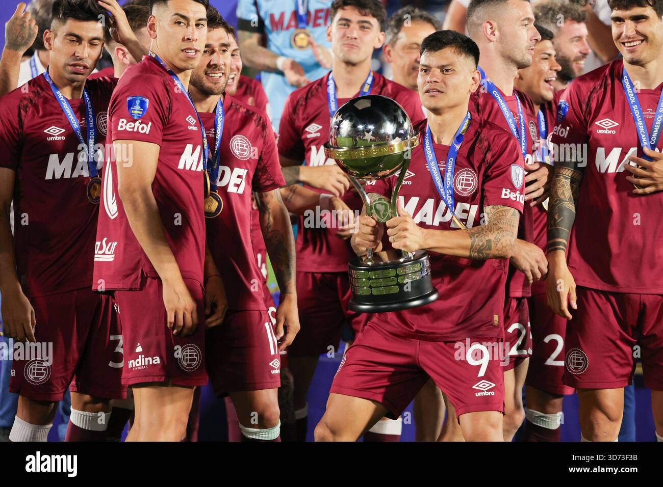 Paraguay.Asuncion 22th Nov 2025: Players of Lanus celebrating the ...