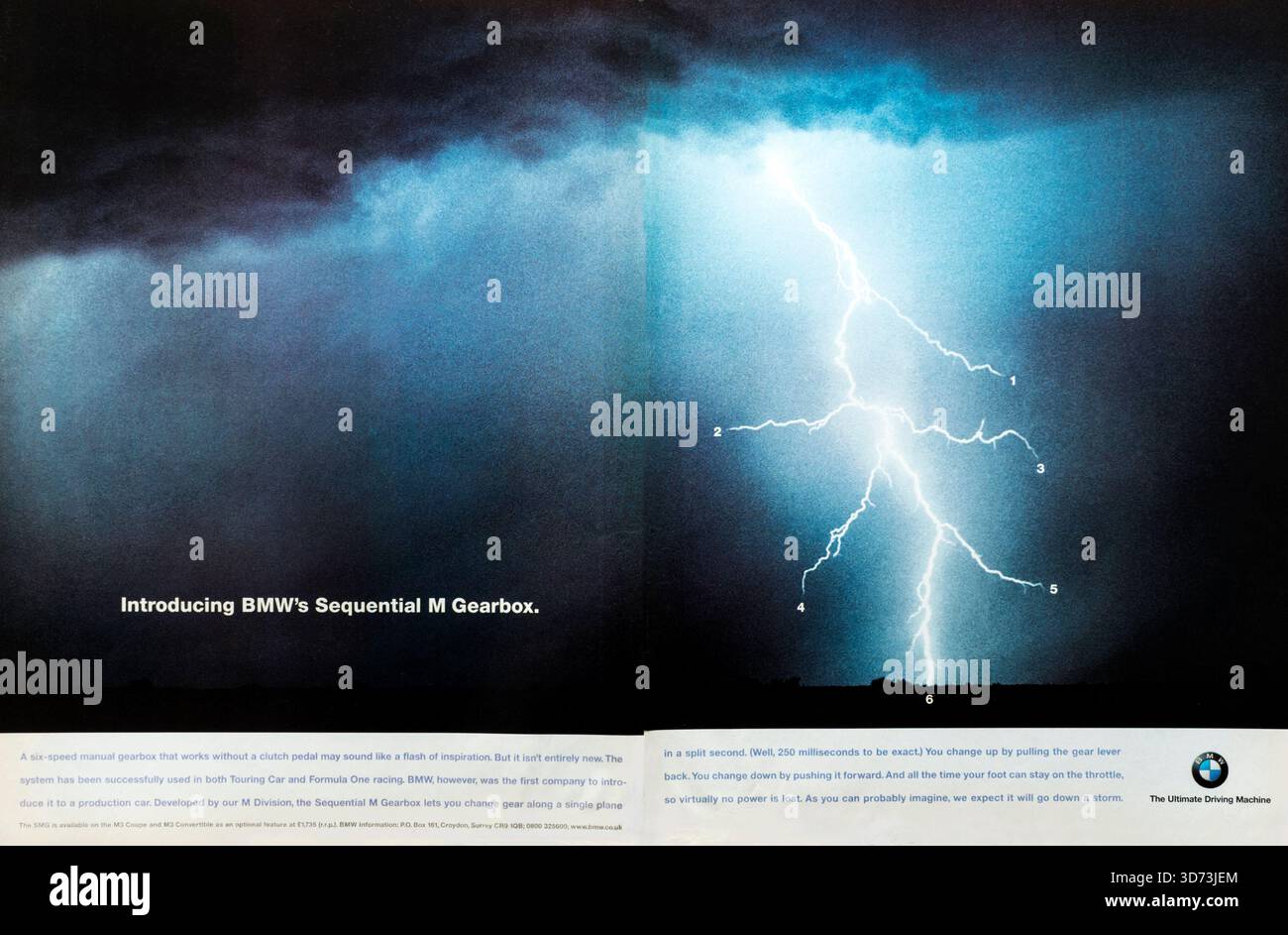 A 1998 double-page spread magazine advertisement for BMW cars with BMW ...