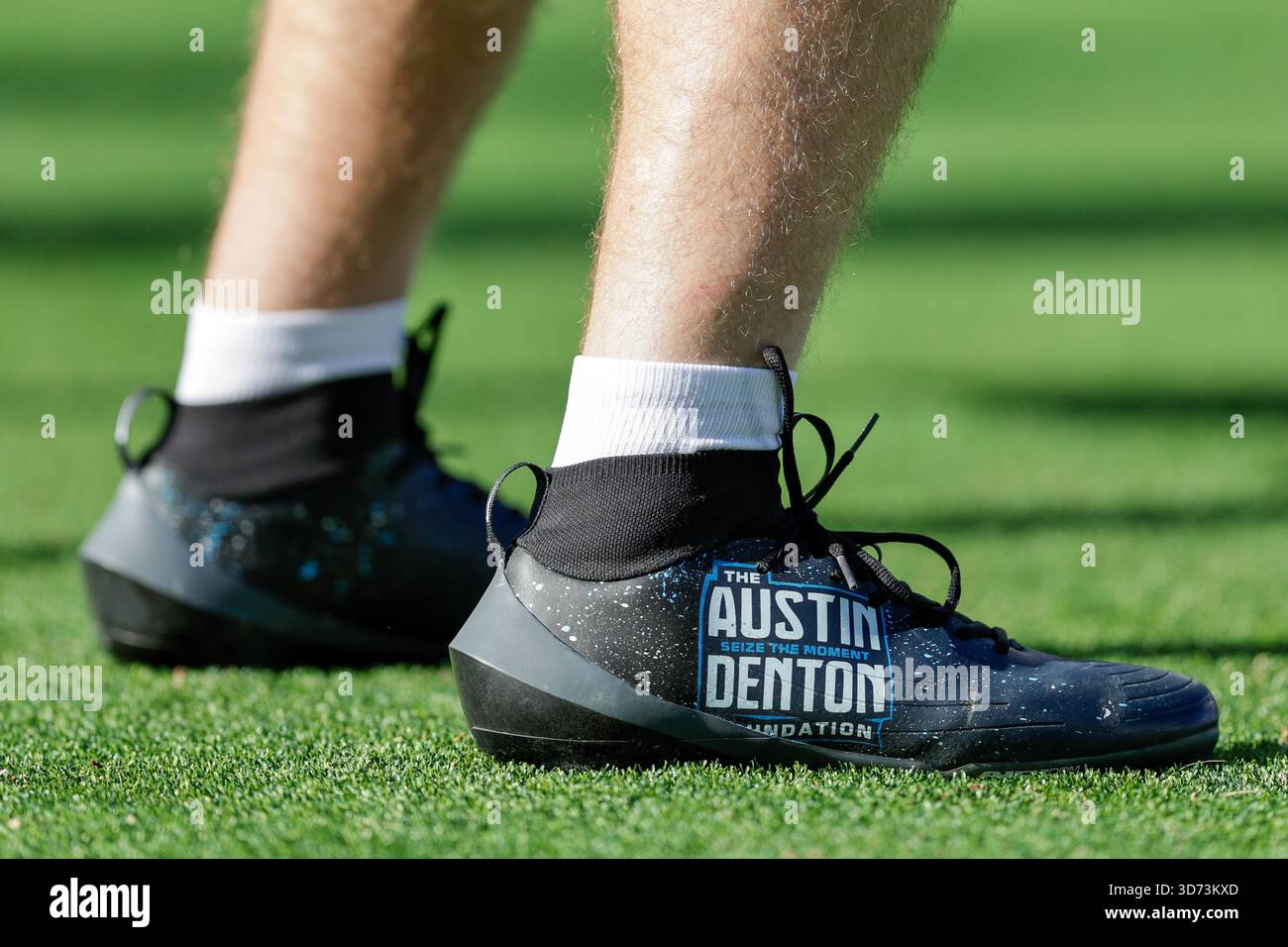 A detail view of the cleats worn by Seattle Seahawks linebacker Connor ...