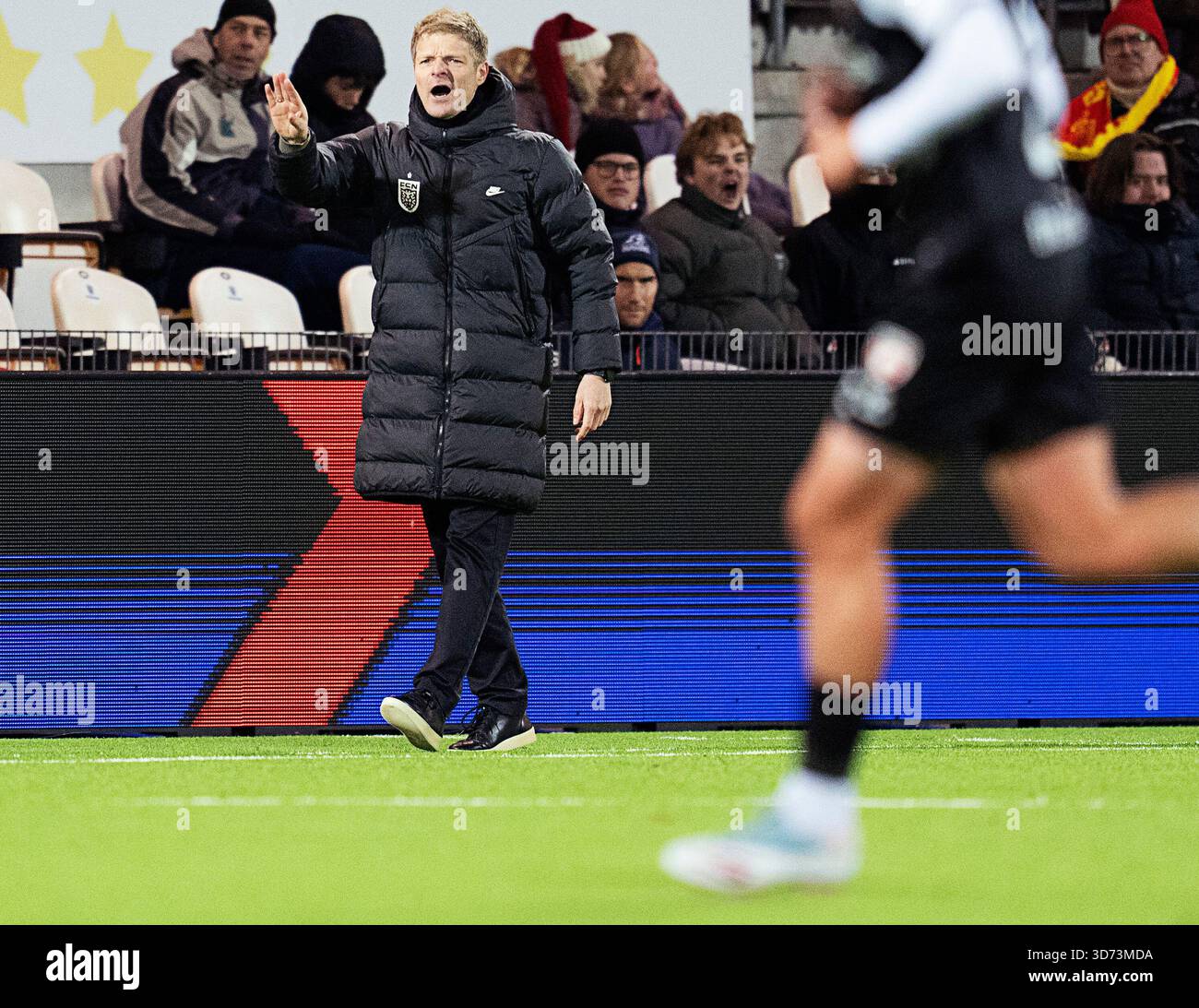 FC Nordsjaelland's head coach Jens Olsen during the Super League match ...