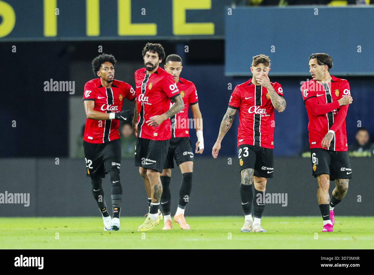 Samu Costa (2nd to L) of RCD Mallorca celebrates a goal during the ...
