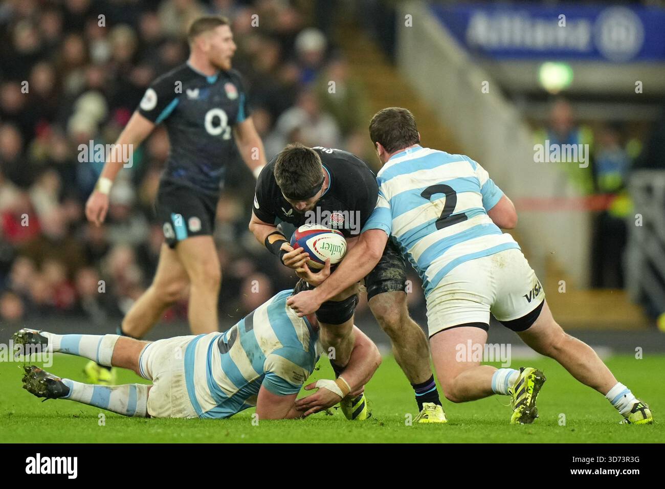 England's Tom Curry drops the ball in a tackle during the Nation's ...
