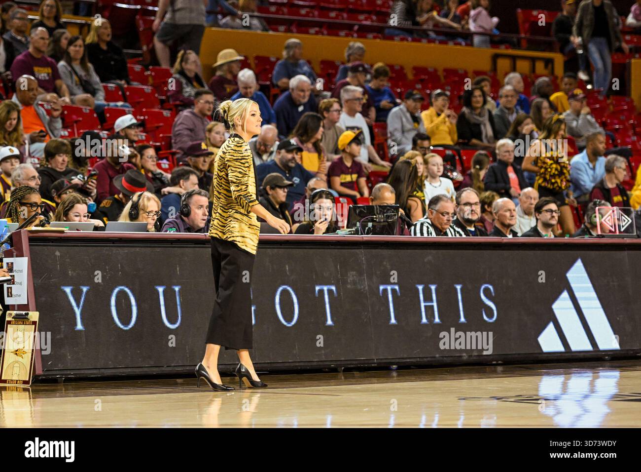 Arizona State Sun Devils head coach Molly Miller watches the play in ...