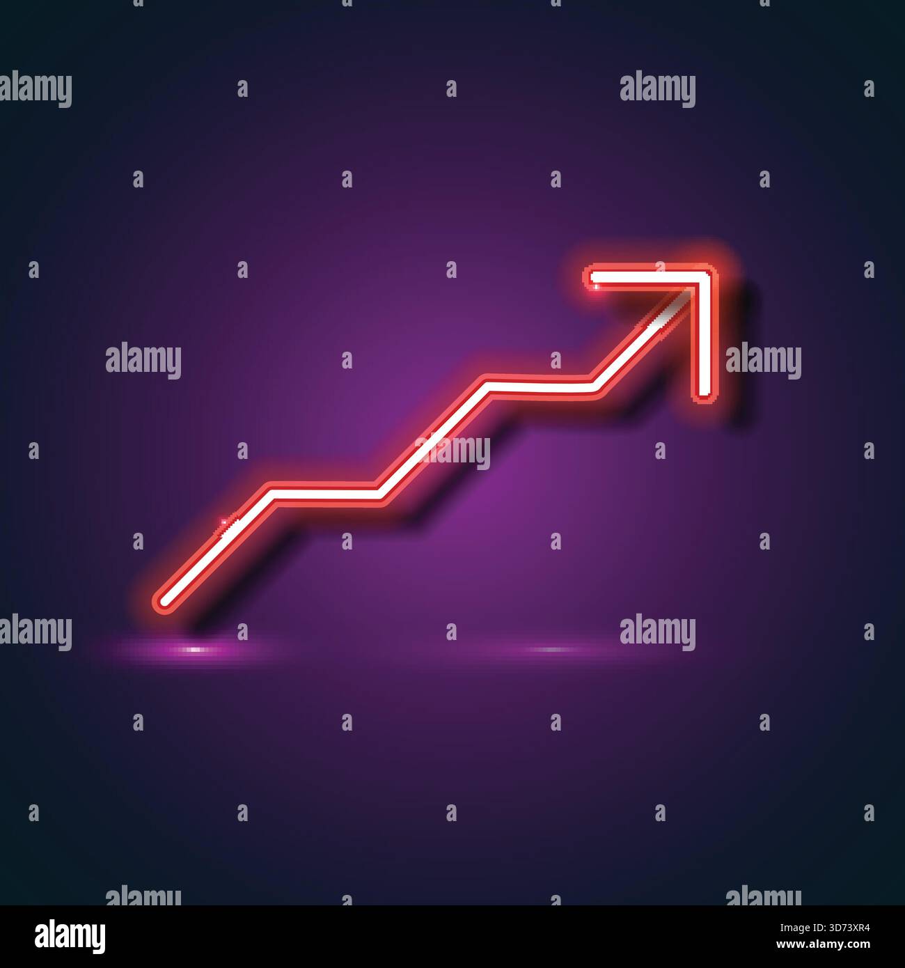 Glowing arrow rising line neon Stock Vector Images - Alamy