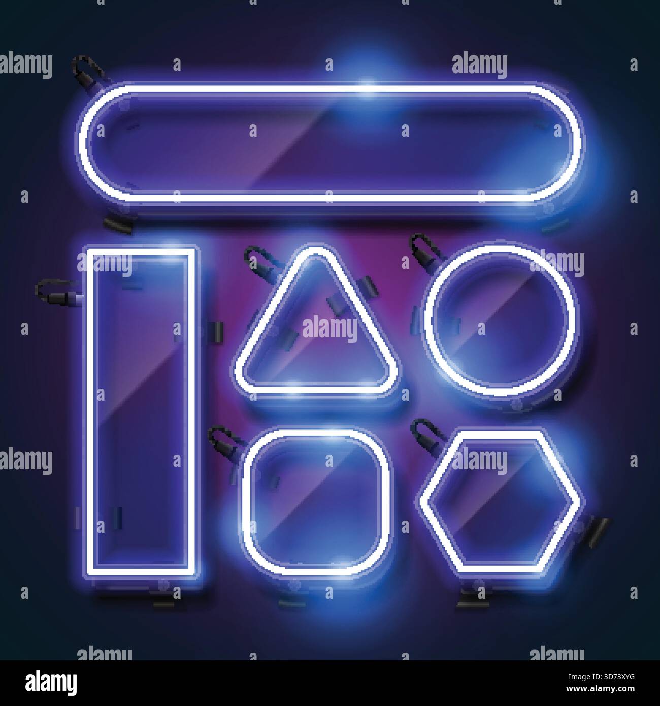 Neon light rectangle rounded Stock Vector Images - Alamy