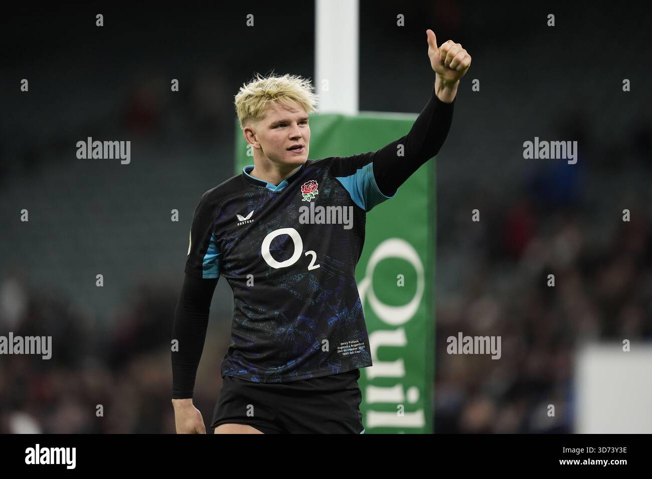 England's Henry Pollock gives a thumbs up to the fans at the final ...