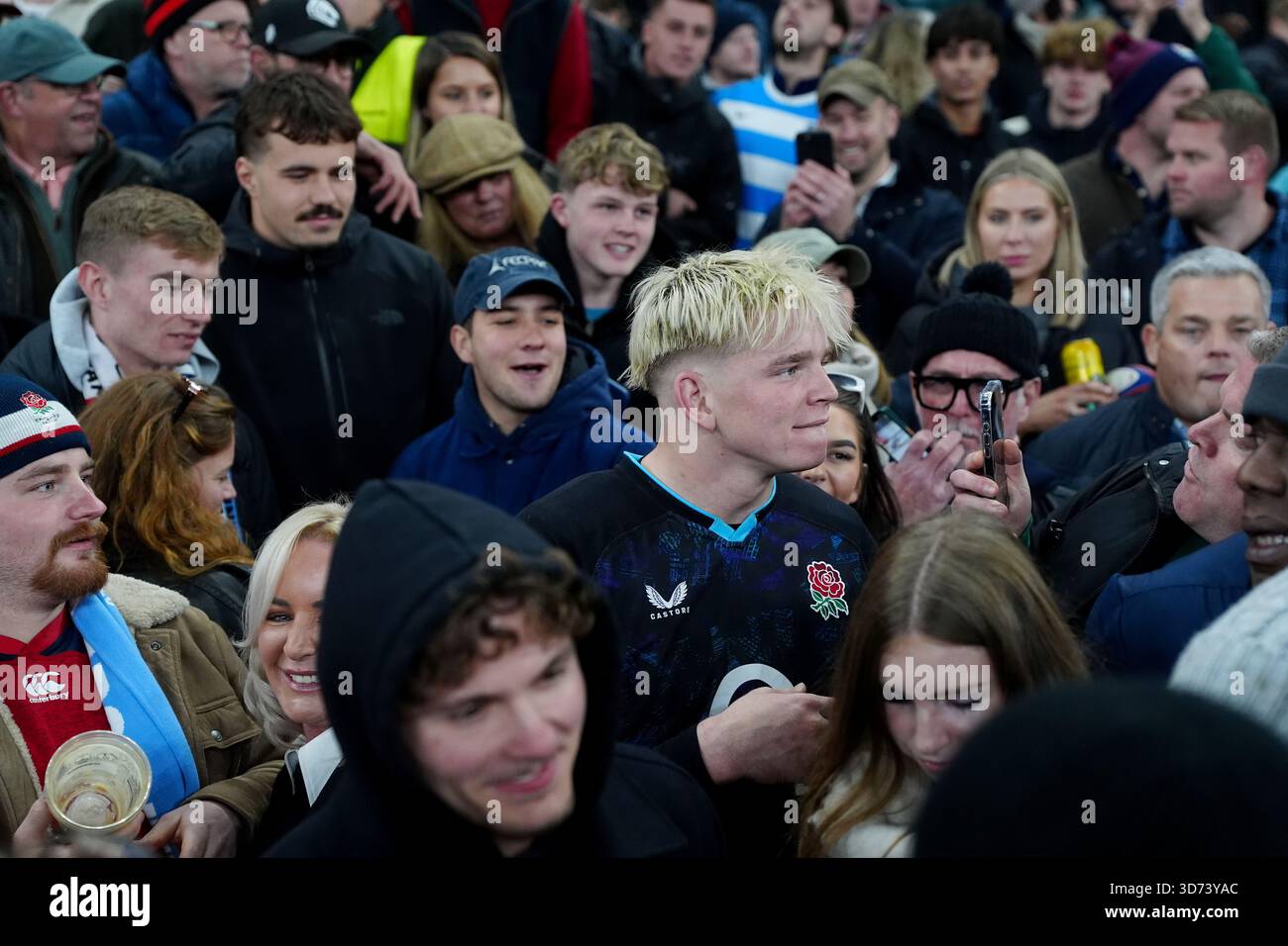 England's Henry Pollock poses for a photo in the crowd after the ...