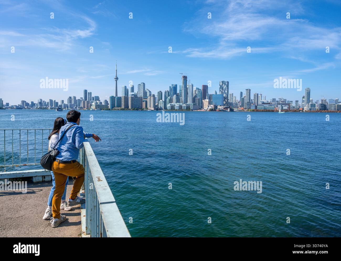 The downtown city skyline from Ward's Island Ferry Dock, Ward's Island ...