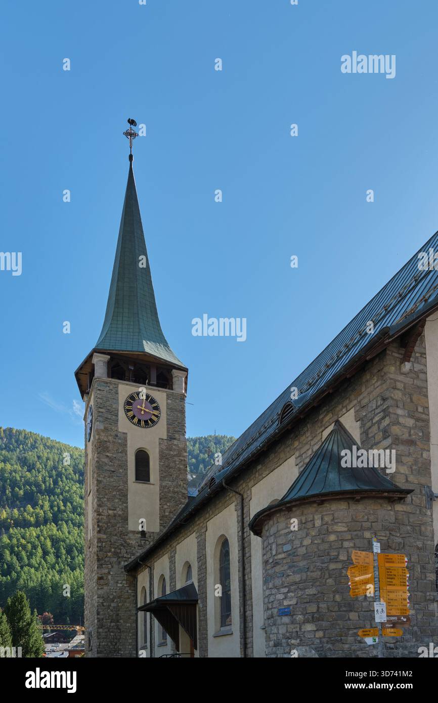 Zermatt church of st mauritius hi-res stock photography and images - Alamy