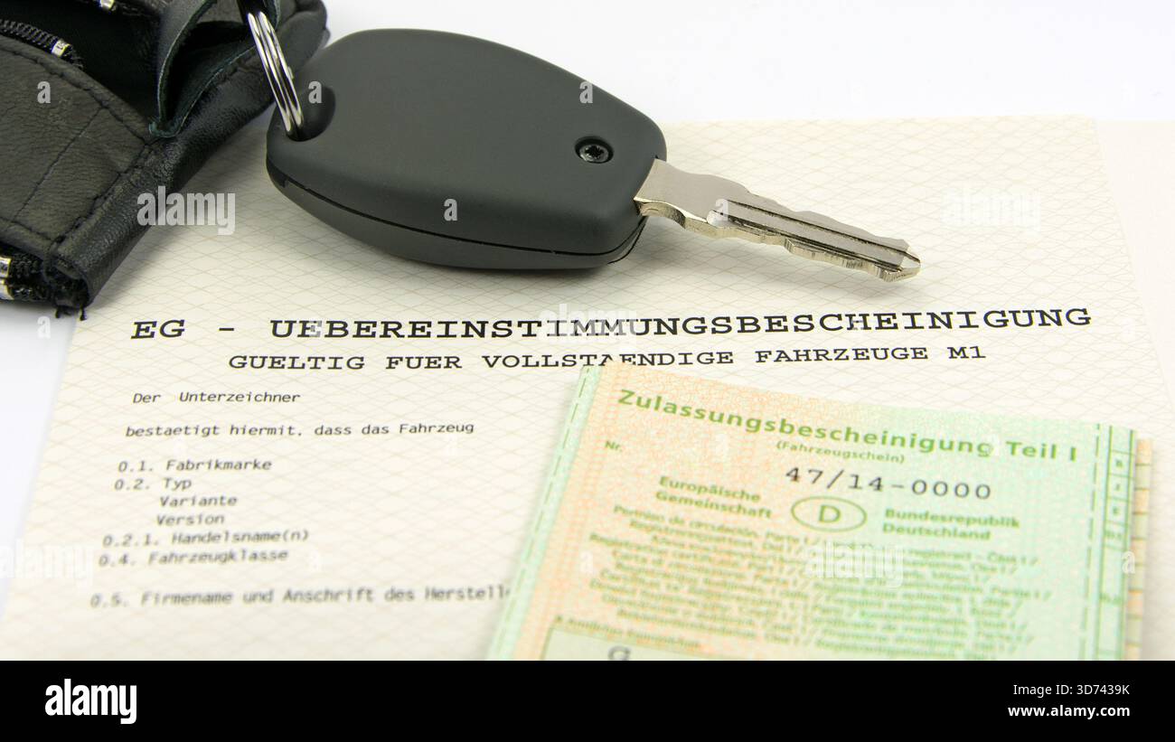 Car keys and vehicle registration Stock Photo - Alamy