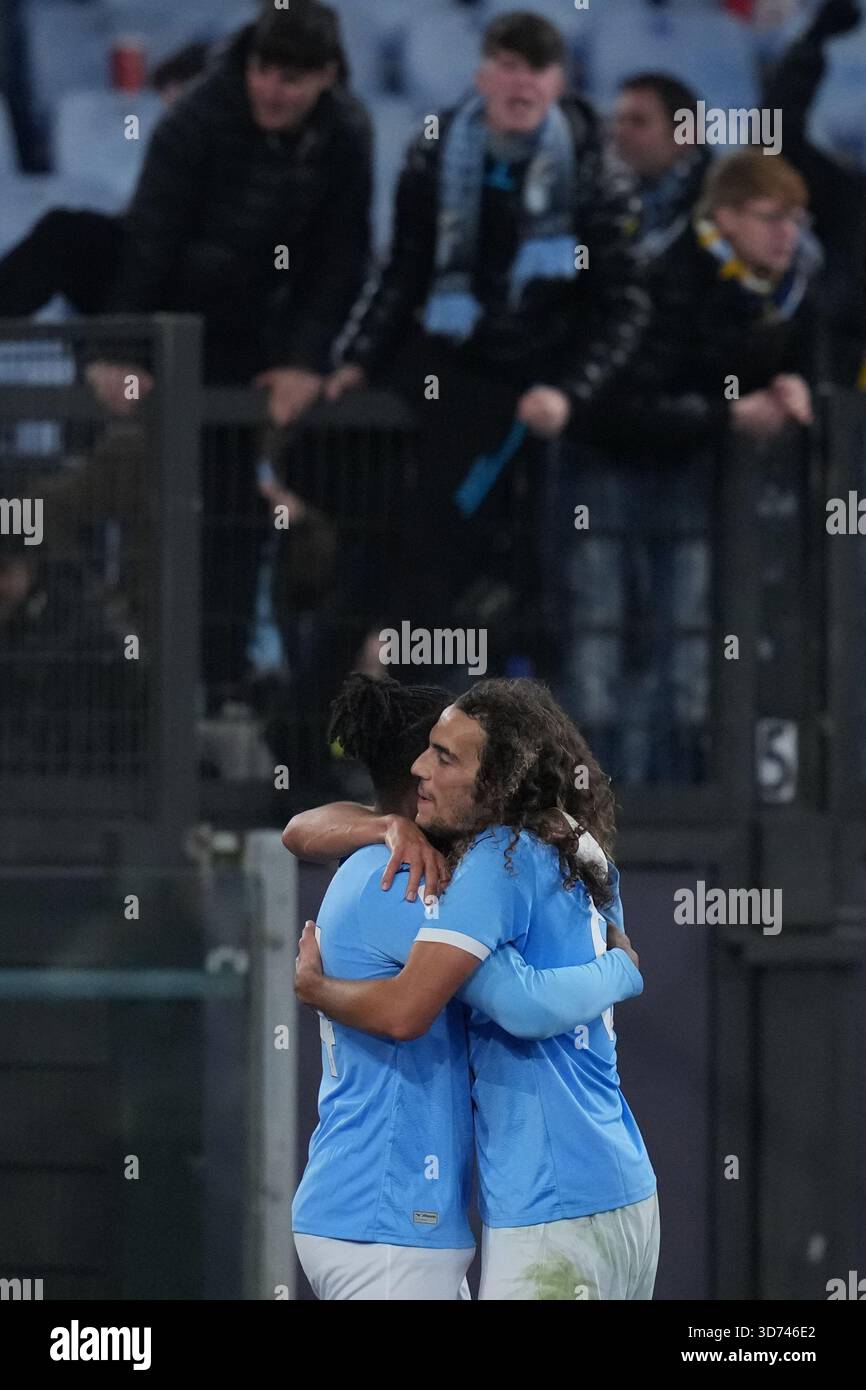 Lazio’s Tijjani Noslin celebrates after scoring during the Serie A ...