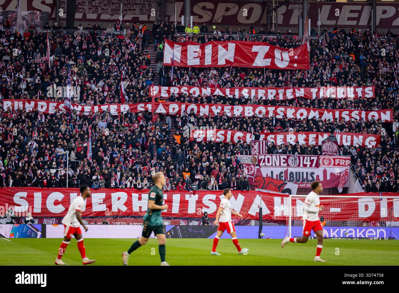 Leipzig, Germany. 23rd, November 2025. Football fans of RB Leipzig are ...