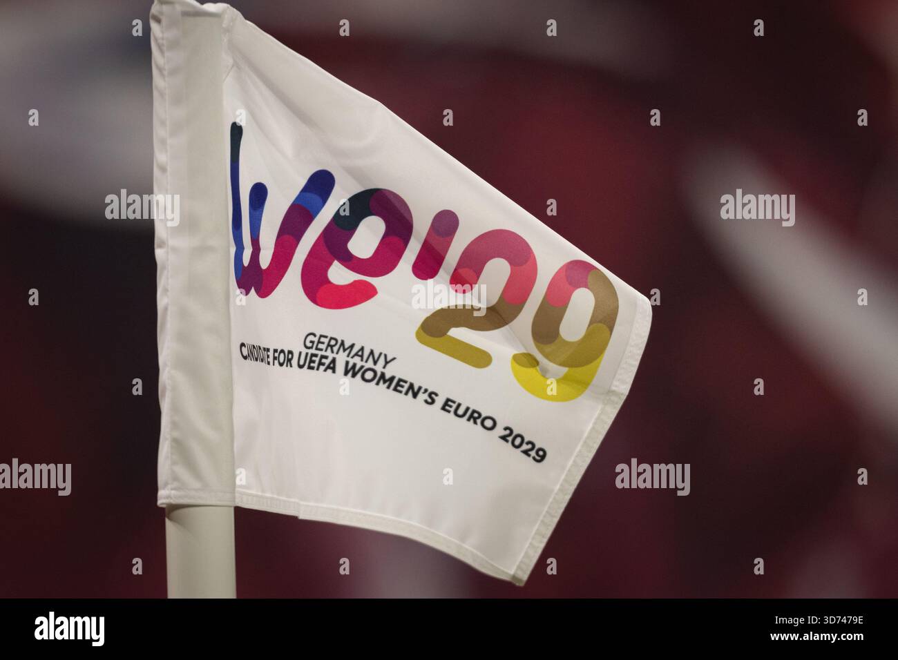 Leipzig, Germany. 23rd Nov, 2025. A corner flag with the text WE'29 ...