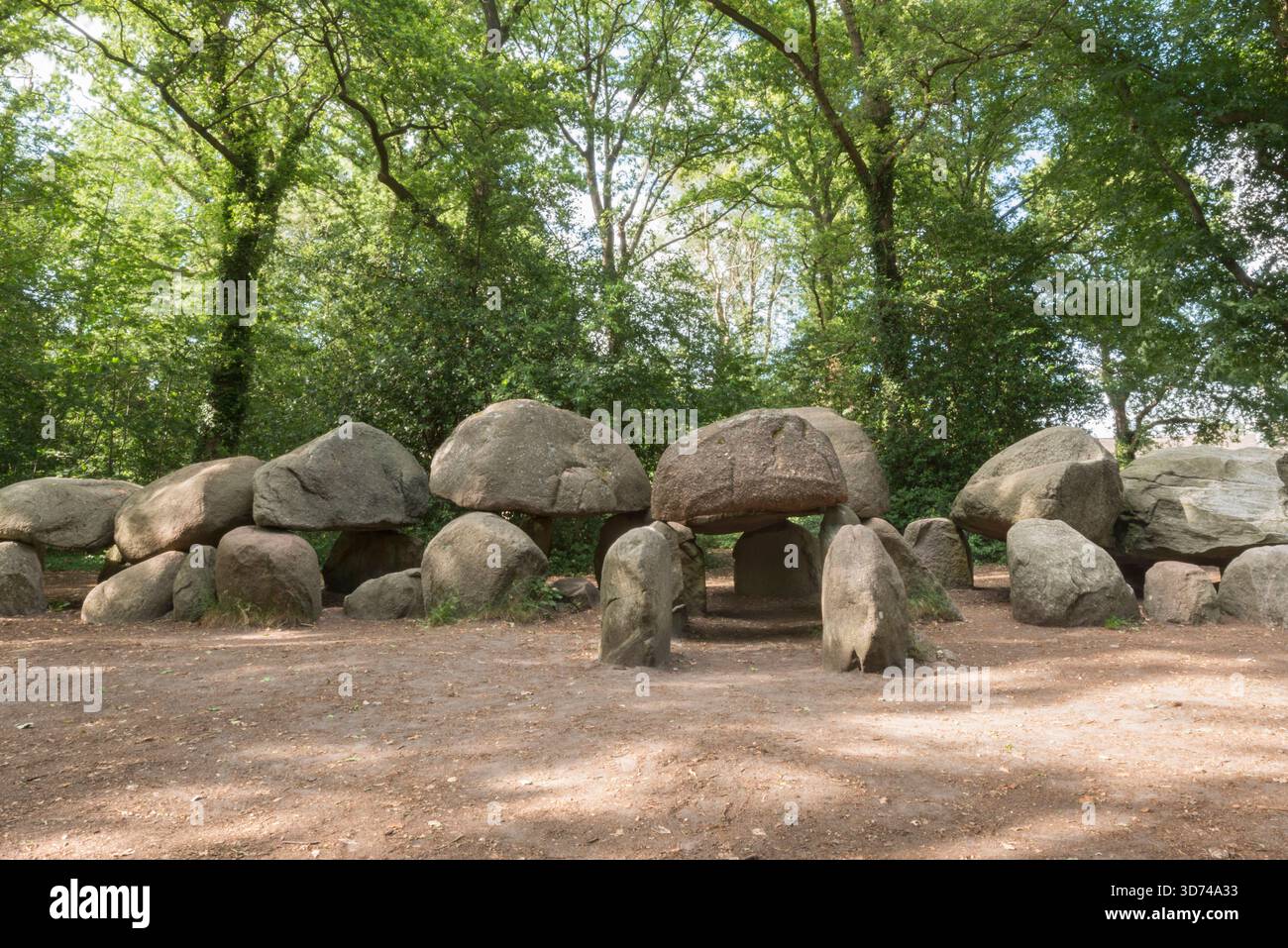 Prehistoric dolmen, hunebed (D27), in Borger, Drente (Drenthe),The ...
