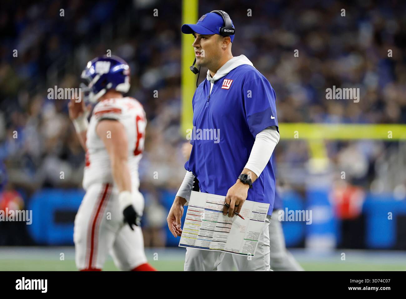 New York Giants' head coach Mike Kafka walks off the field during the ...