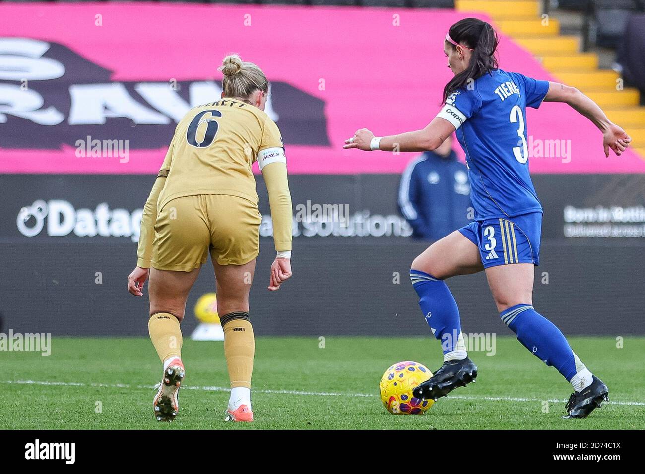 3, Sam Tierney of Leicester City in action with the ball during the ...