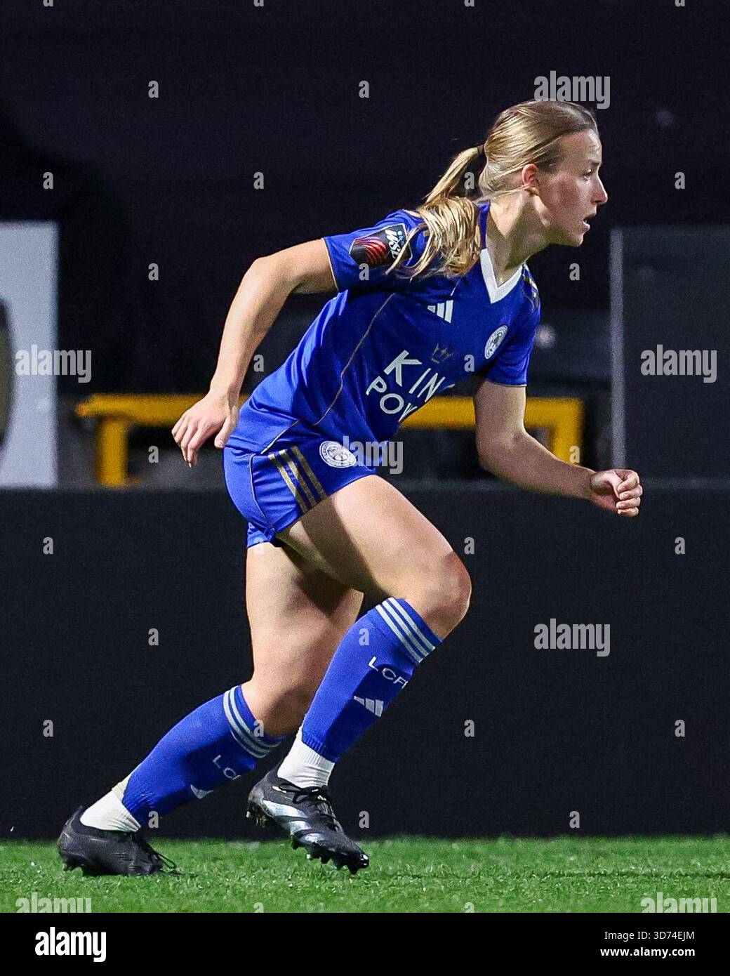 57, Sammy Kaczmar of Leicester City races forward during the Subway ...