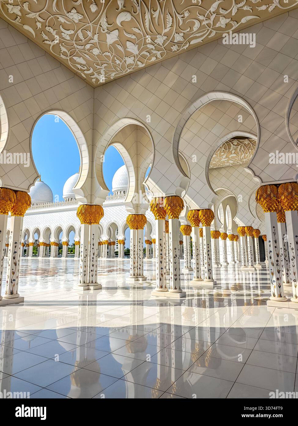 Sheikh Zayed Grand Mosque in Abu Dhabi, United Arab Emirates. One of ...