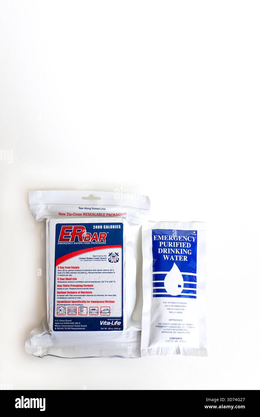 Government Issued Emergency Food & Drinking Water Rations in Plastic ...