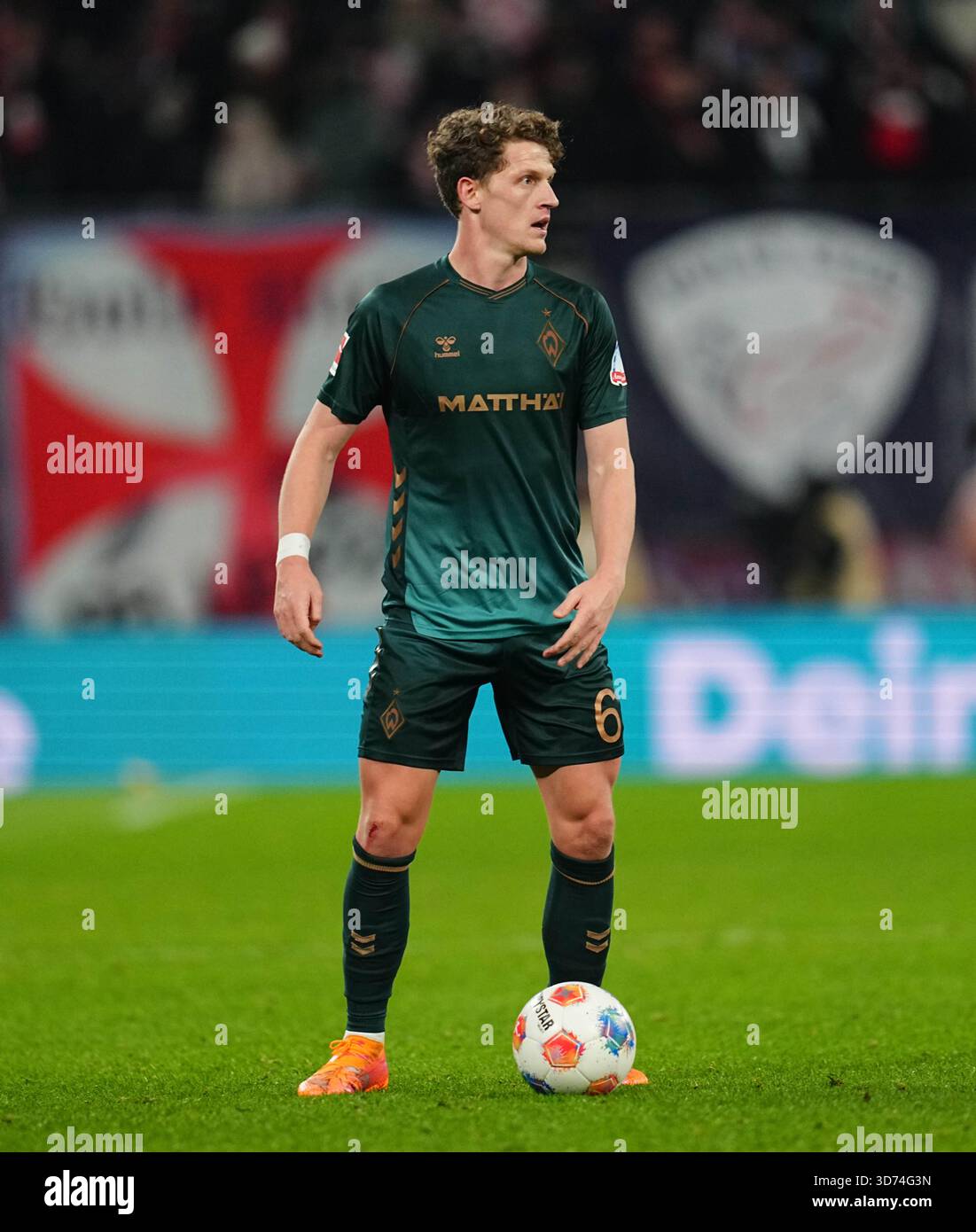 November 23 2025: Jens Stage of SV Werder Bremen controls the ball ...
