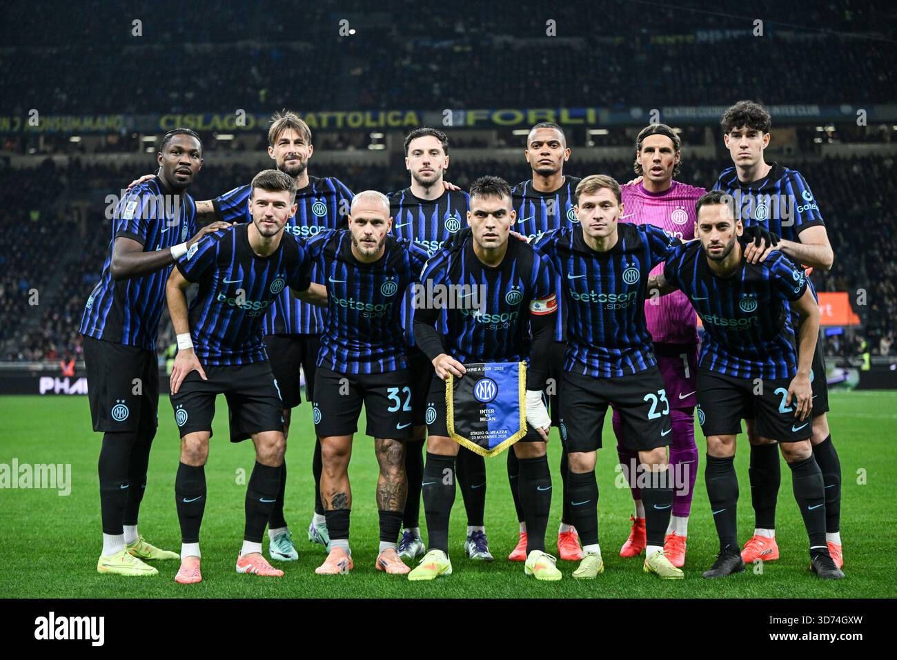 Lineup of FC Inter during the Italian Serie A football match between ...