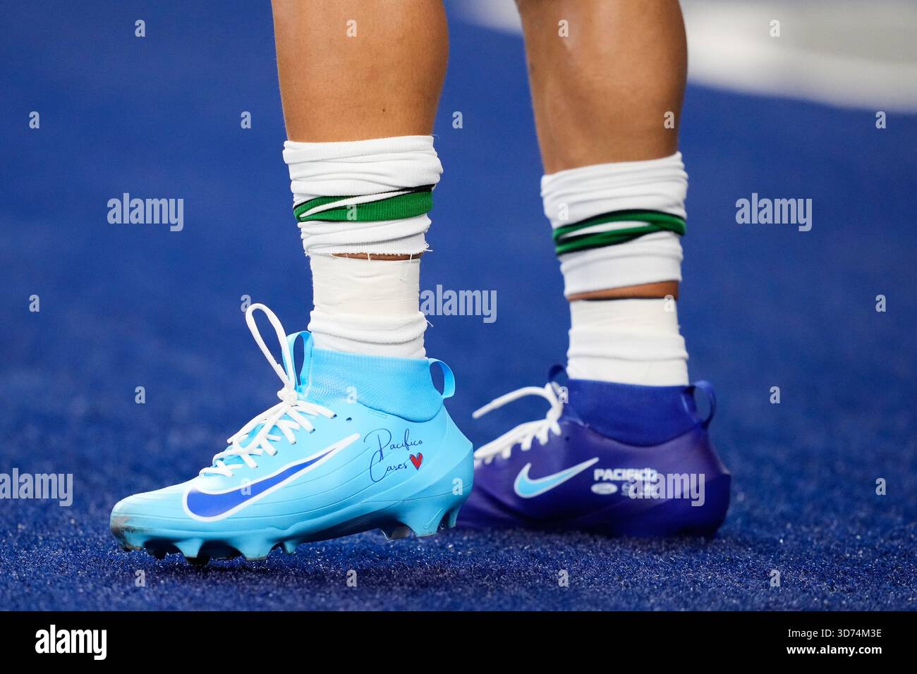 The cleats of Philadelphia Eagles safety Sydney Brown are shown before ...