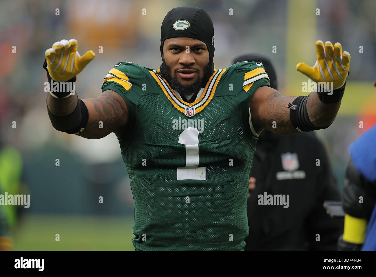 Green Bay Packers defensive end Micah Parsons (1) after an NFL football ...