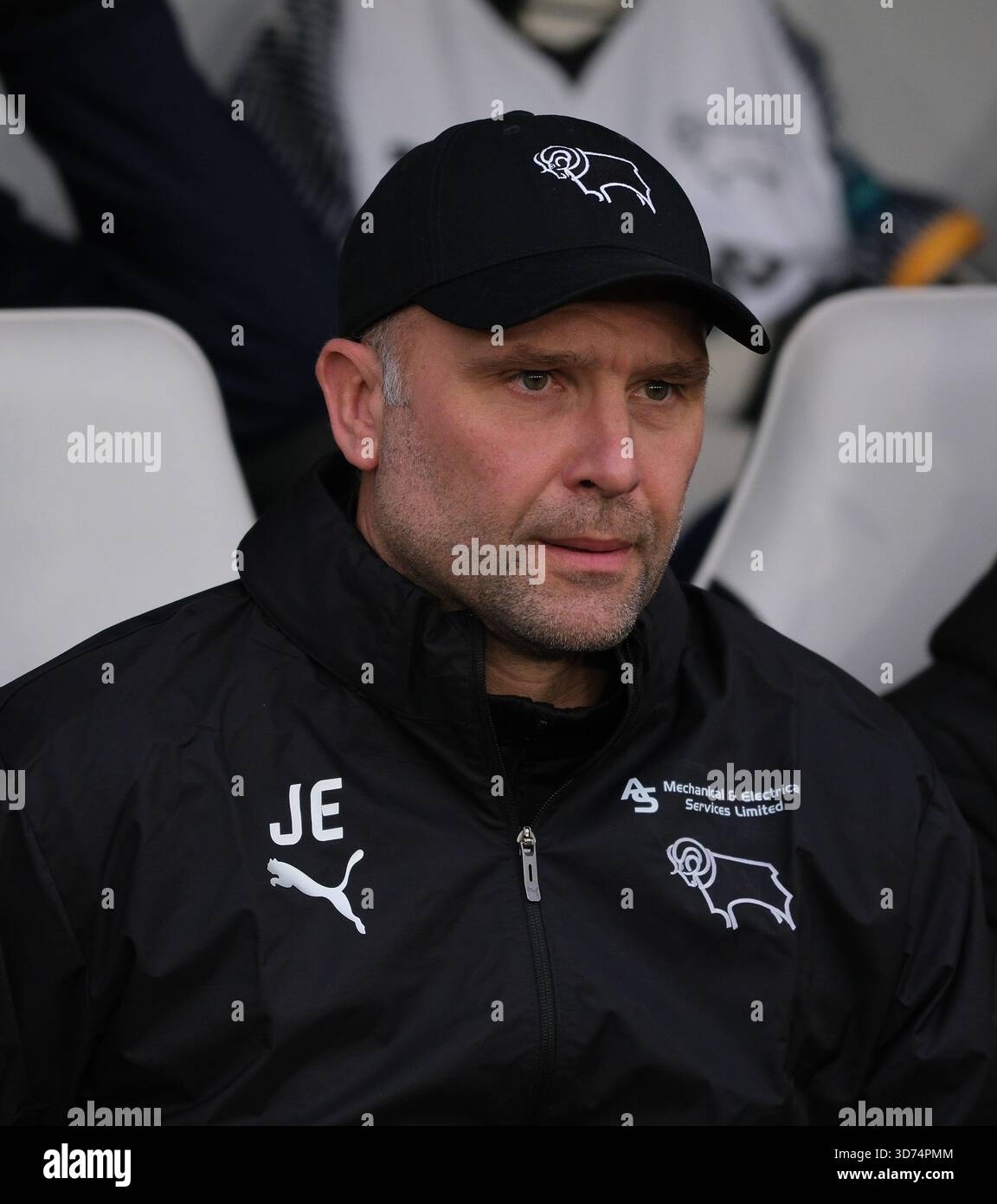 Derby County Head coach John Eustace seen during the EFL Championship ...