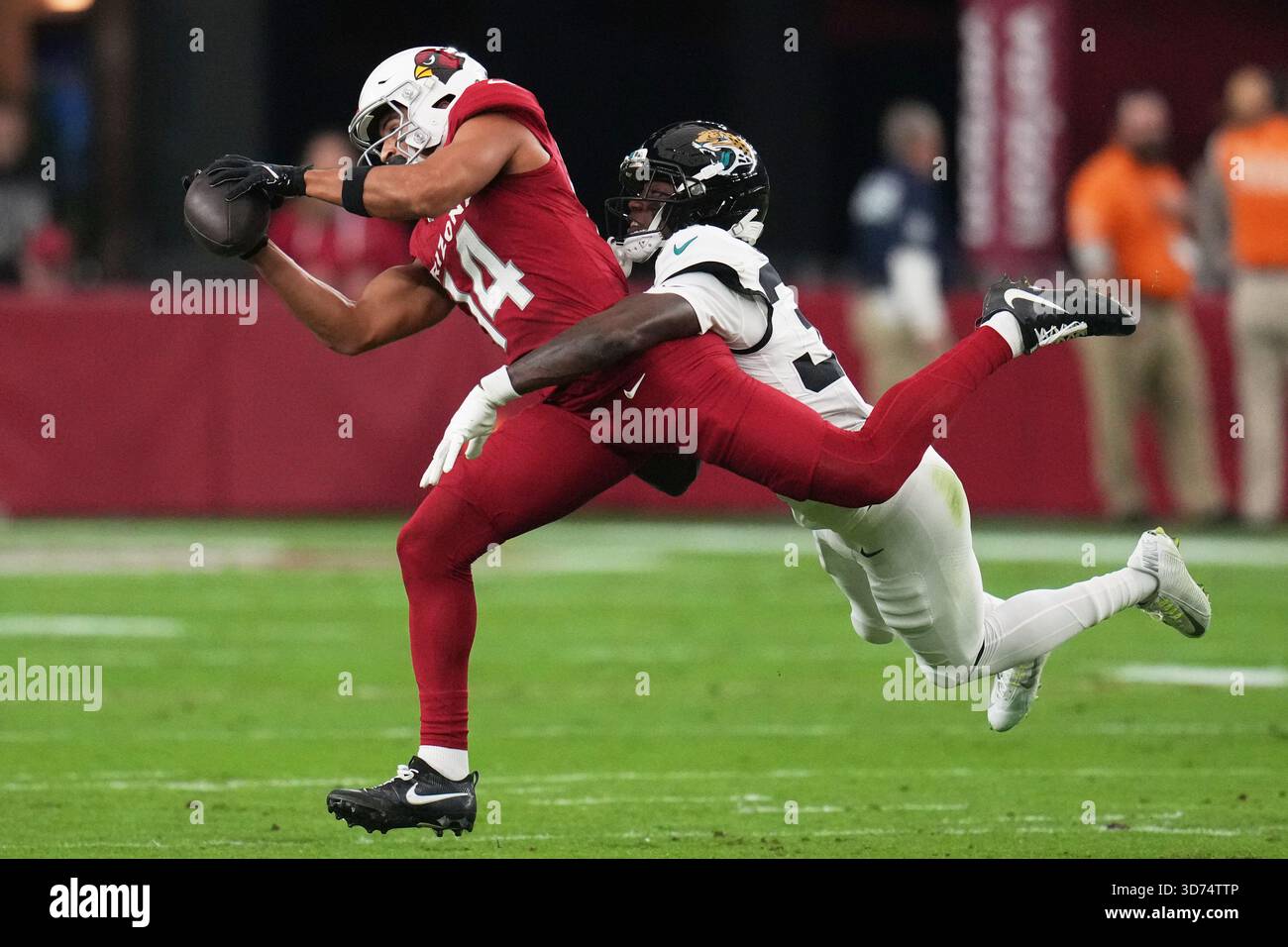 Arizona Cardinals wide receiver Michael Wilson (14) catches a pass ...