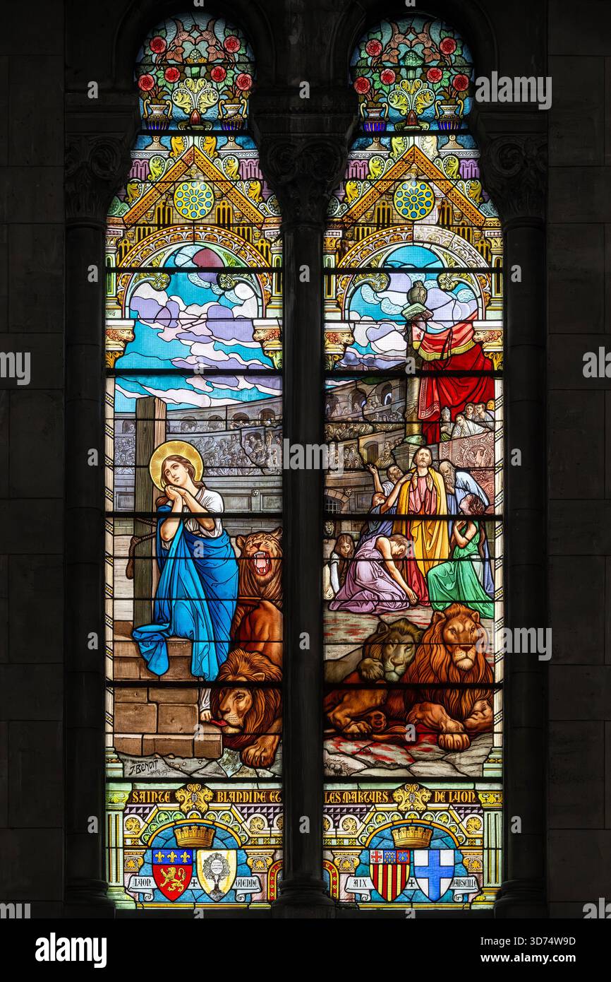 Nancy - Stained glass windows of the Notre-Dame-de-Lourdes Basilica in ...