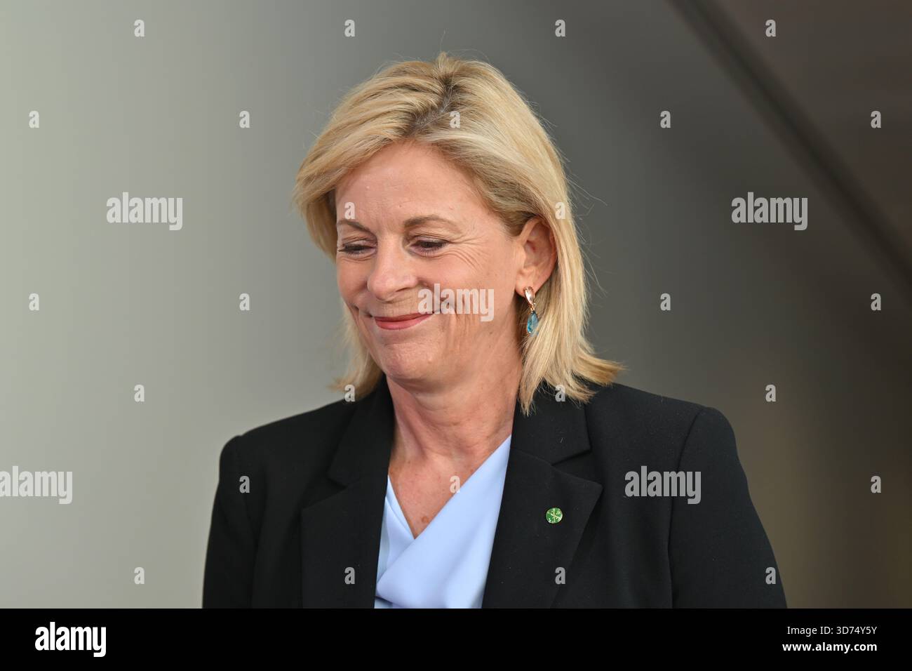 Shadow Minister for the Environment Angie Bell leaves after speaking to ...